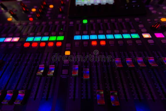Closeup of Sound Control Panel Editorial Stock Image - Image of ...