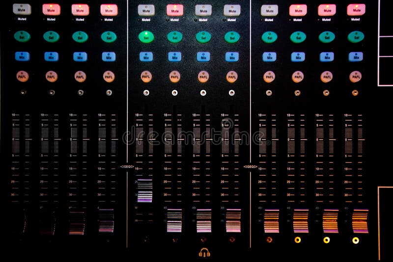 Closeup of Sound Control Panel Stock Photo - Image of instrument ...