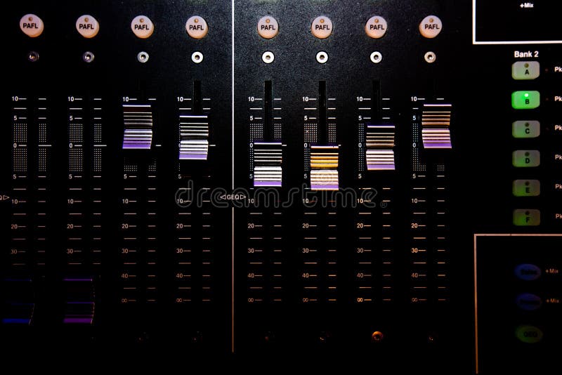 Closeup of Sound Control Panel Stock Image - Image of entertainment ...