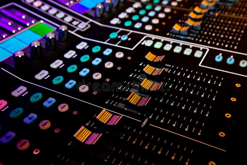 Closeup of Sound Control Panel Stock Photo - Image of electricity ...