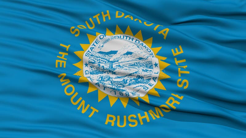 Closeup South Dakota Flag, USA State Stock Illustration - Illustration ... Closeup South Dakota Flag, USA State Stock Illustration - Illustration ...