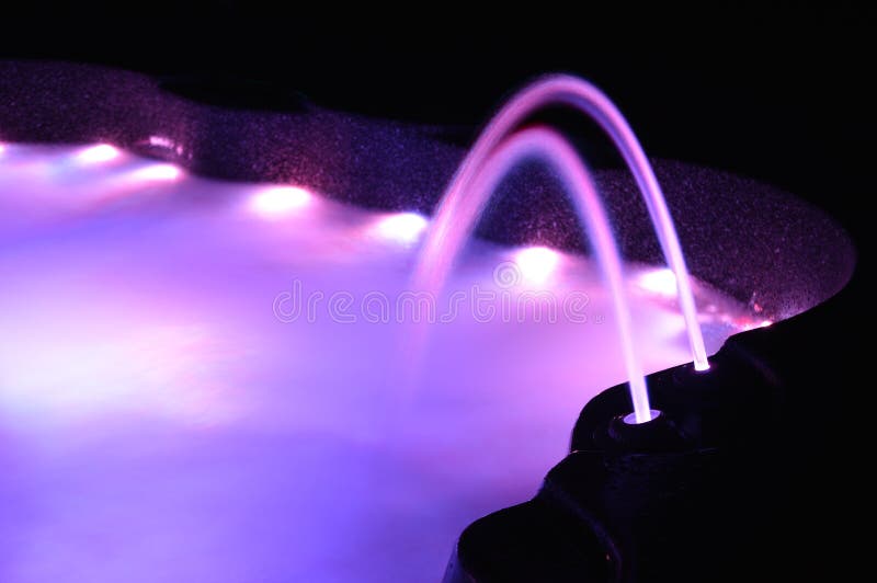 A Spa with Interior Lighting at Night Stock Photo - Image of night ...