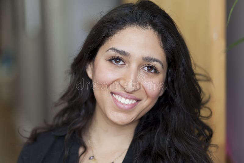 Spanish Woman Smiling at the Camera. at the Office Stock Photo - Image ...