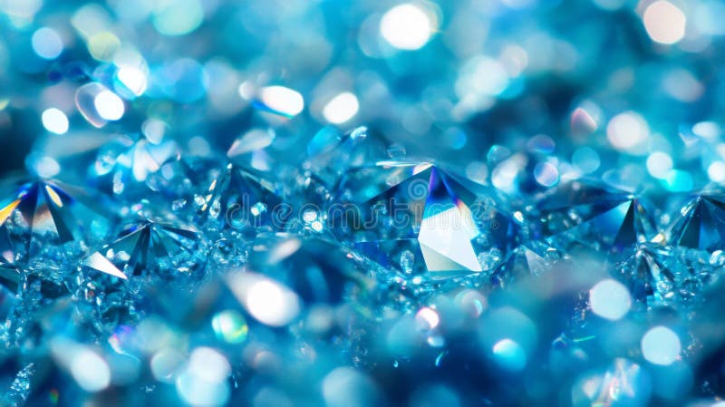 Closeup of Sparkling Blue Crystals and Gems Stock Illustration ...