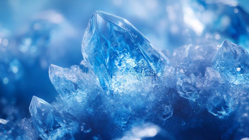 Closeup of Sparkling Blue Ice Crystals Stock Illustration ...