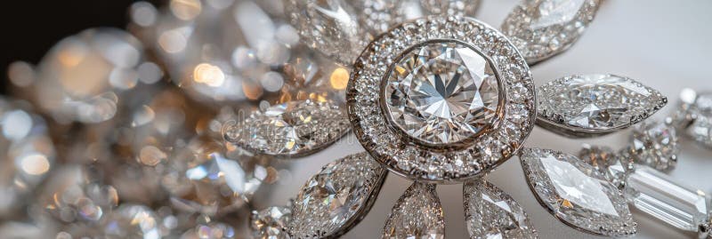 Closeup of Sparkling Diamonds on a Silver Background Stock Photo ...