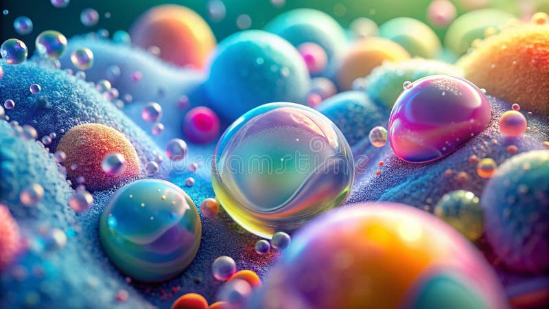 Closeup of Sparkling Laundry Detergent Bubbles on Fabric a Stunning ...