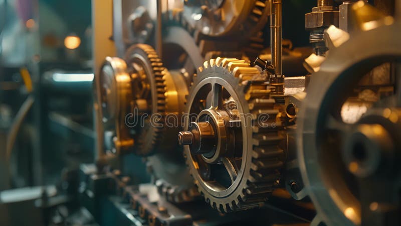 Closeup of a Specialized Machine in Action Emphasizing the Level of ...
