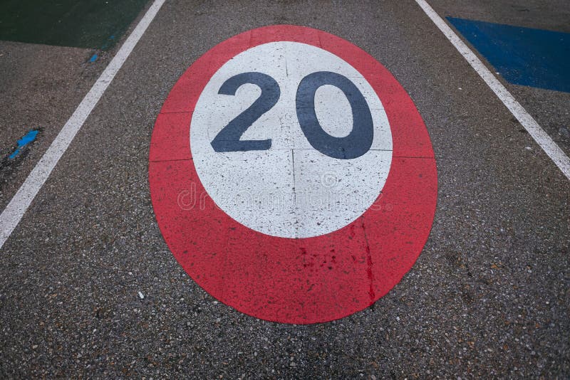 Closeup of Speed Limit on Asphalt Stock Photo - Image of safety ... Closeup of Speed Limit on Asphalt Stock Photo - Image of safety ...