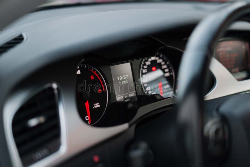 Closeup of the Speedometer of a Car Stock Image - Image of speedometer ...