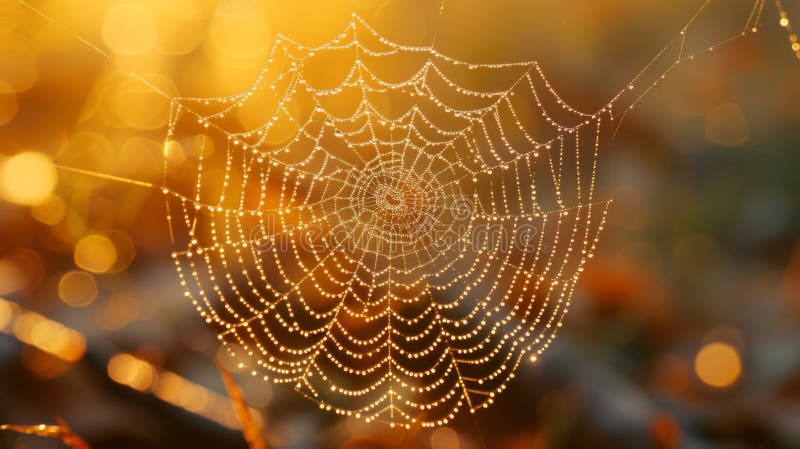 Closeup of a Spider Web Swaying in the Wind Its Fragile Threads ...