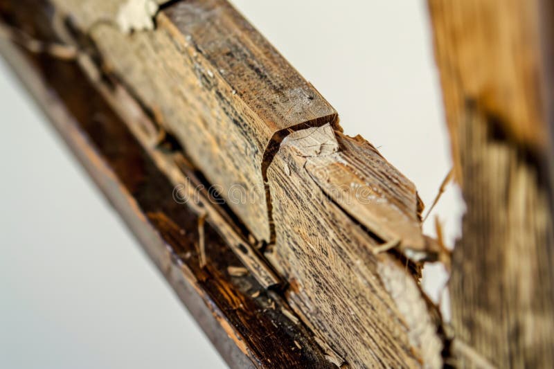 Closeup of a Splintered Wooden Frame Corner Stock Image - Image of ...