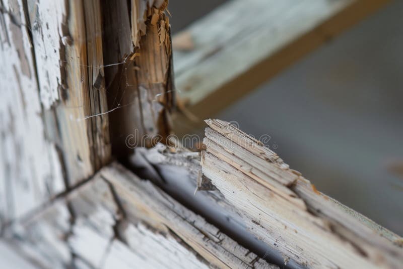 Closeup of a Splintered Wooden Frame Corner Stock Image - Image of ...