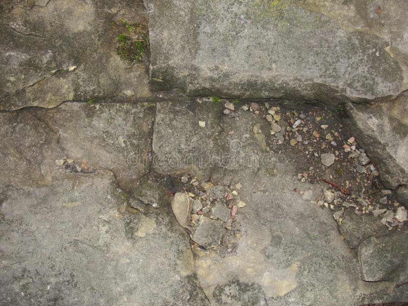 Closeup Split, Cracked Layers of Old Masonry, Limestone. Facing Plates ...