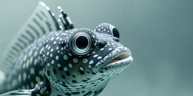 Closeup of a Spotted Aquatic Creature Head Stock Image - Image of zoom ...
