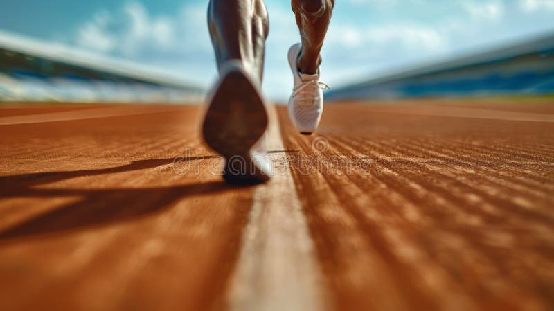 A Closeup of a Sprinters Powerful Legs Muscles Defined and Ready To ...