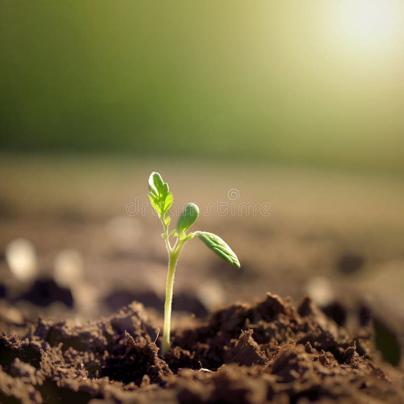 A Closeup of a Sprouting Seedling, Capturing Its Delicate Beginnings ...