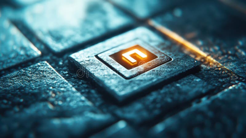 Closeup of a Square Key on Computer Keyboard, Detailed View of Modern ...