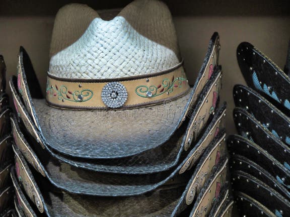 Closeup of a Stack of Cowboy Hats Stock Image - Image of bandana ...