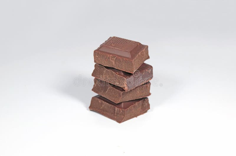 Stack of Delectable Dark Chocolate Chunks on Transparent Background ...
