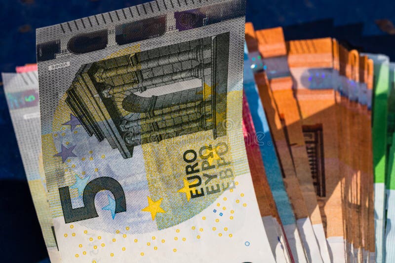 Closeup of a Stack of Euro Money Stock Photo - Image of economy, cents ...