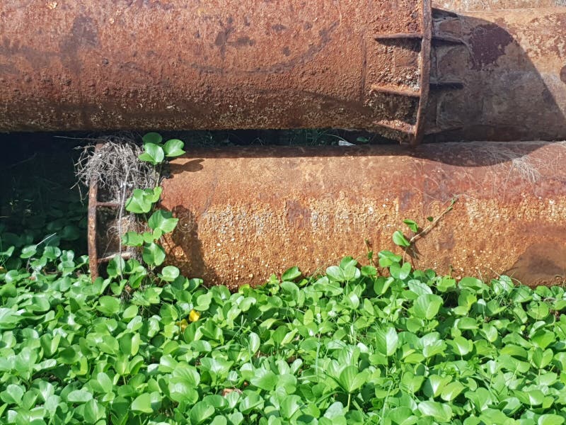 Closeup Stack Pile of Old Rusty Metal Pipes Abandoned Stock Image ...