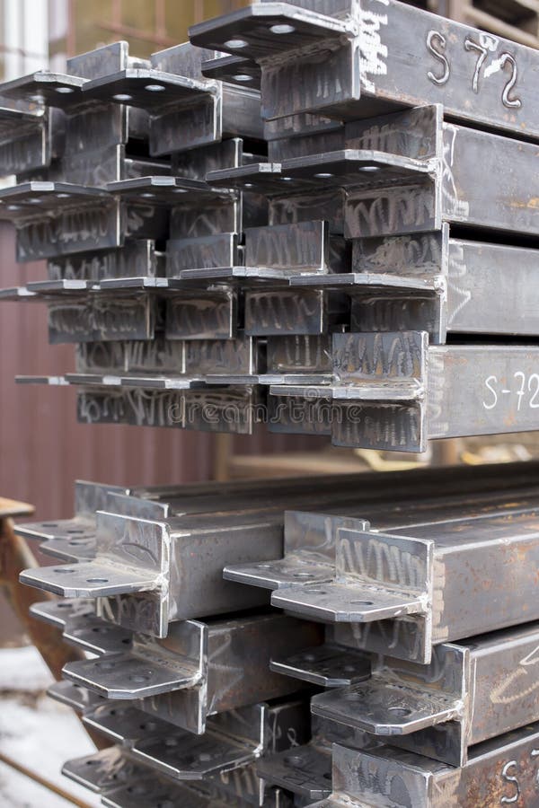 Closeup Stack of Steel Bar Heap with Lug. Steel Construction Stock ...