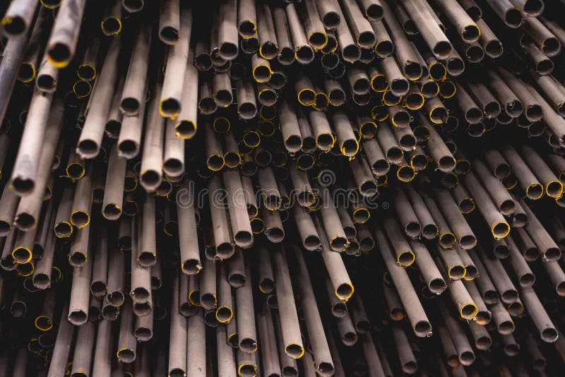Closeup of a Stack of Steel Pipes Stock Photo - Image of pipeline ...