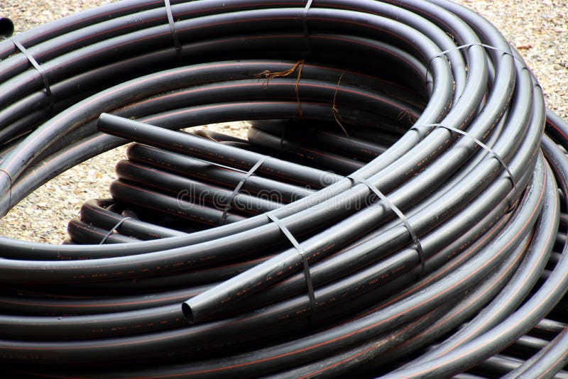 Closeup of a Stack of Water Pipes on Top of Each Other Stock Image ...