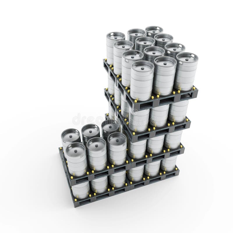 Closeup of Stacked Metallic Cylindrical Objects Isolated on a White ...