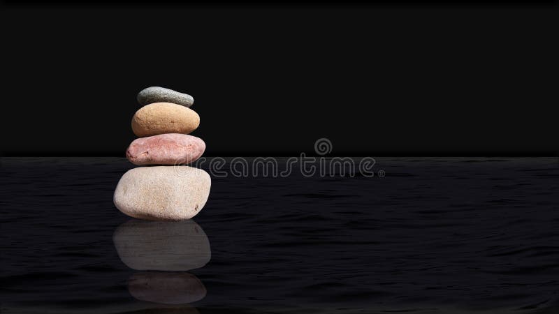 Closeup of Stacked Rocks in Black Background Stock Image - Image of ...
