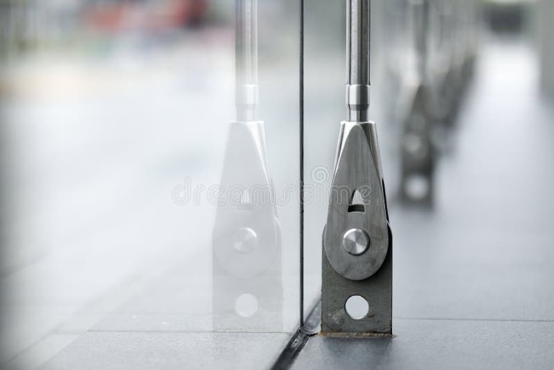 Closeup Stainless Fasteners Elements of Glass Curtain Walls System ...
