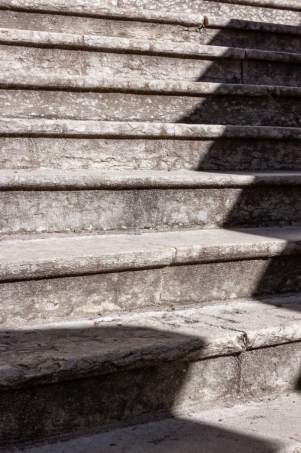 Closeup of a Staircase with Old Stone Steps - Background Stock Image ...