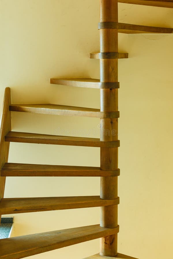 Closeup Staircase with Wooden Steps Stock Image - Image of indoor ...