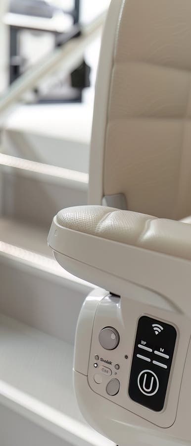 Closeup of a Stairlifts Control Panel Focusing on the Userfriendly Interface and Ergonomic ...