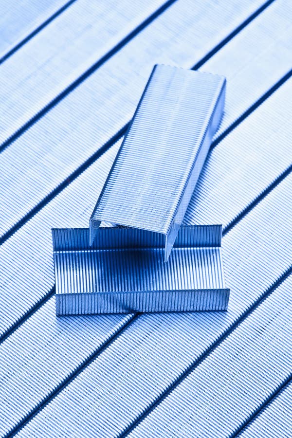 Closeup of staples stock photo. Image of blue, group - 13026252