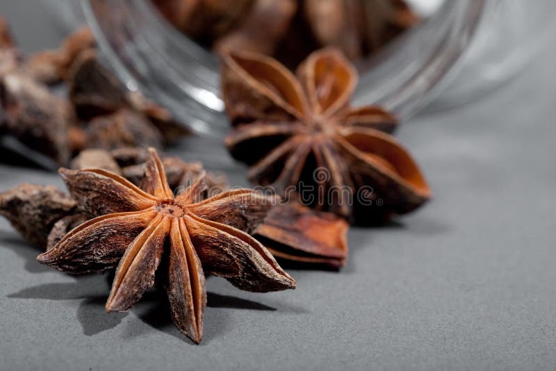 Closeup of Star Anise Seed on Gray Stock Image - Image of christmas ...