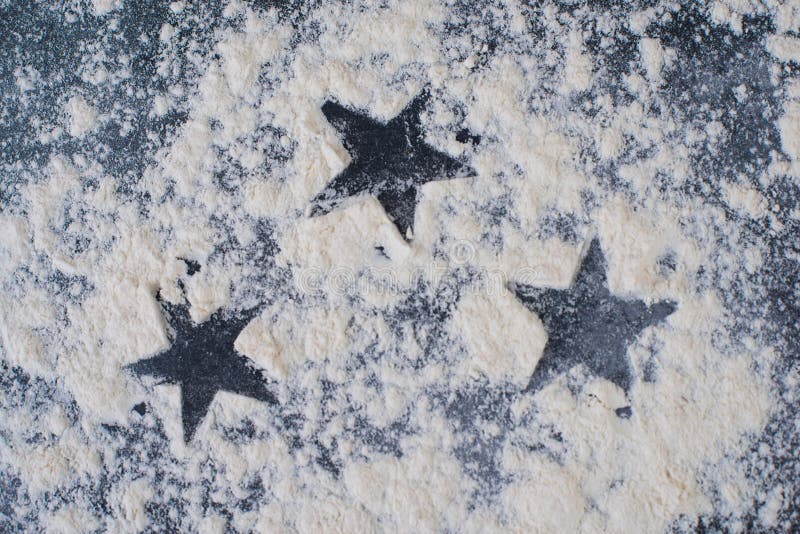 Closeup of Star Shapes in Flour. Top View Stock Photo - Image of view ...