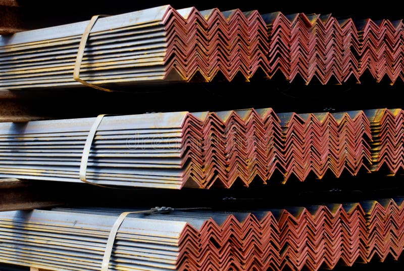 Closeup of Steel Galvanized Angles Bunched Together Stock Photo - Image ...