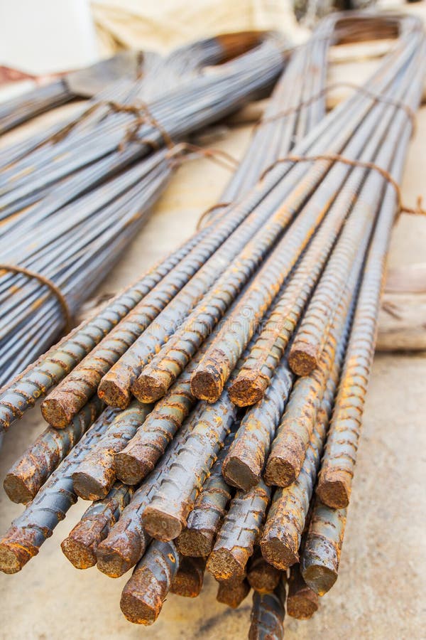 Closeup Steel Rods for New Building Stock Image - Image of rail, bundle ...
