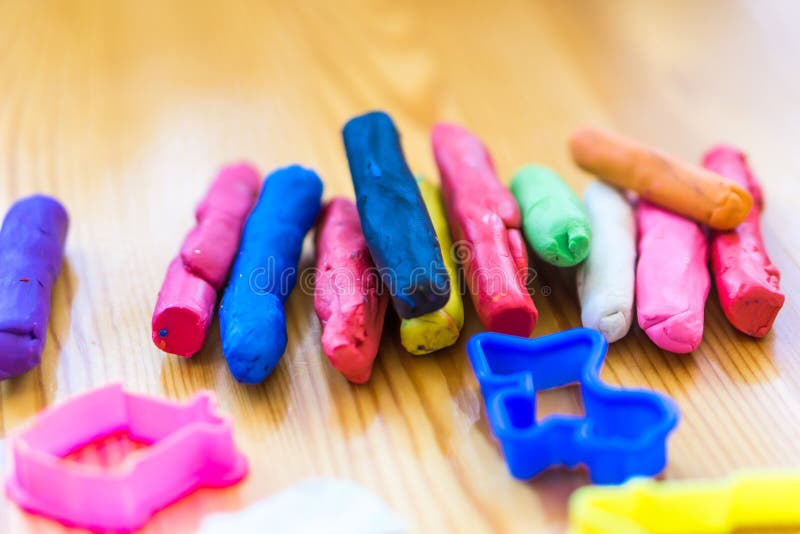 Closeup Sticks Colored Plasticine. Concept Motor Skills. Stock Image ...