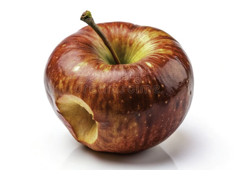 Closeup Still Life Photography of a Red Apple Core on a White ...