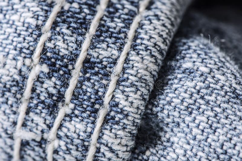 Closeup of Stitching of Blue Jeans Stock Image - Image of fabric, style ...
