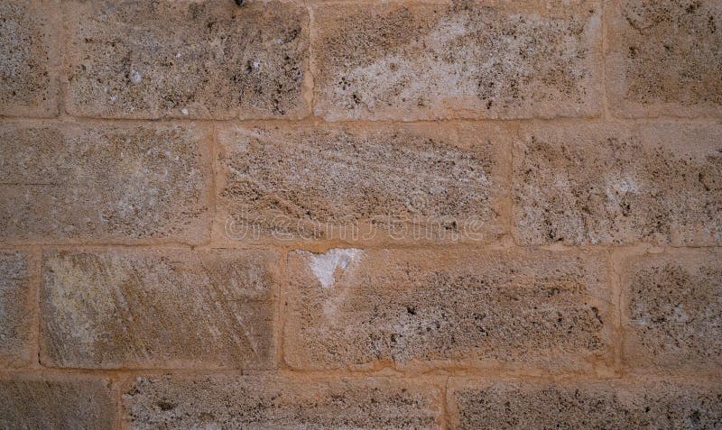 Stone Brick Wall Texture with Aged Rustic Limestone Surface Stock ...