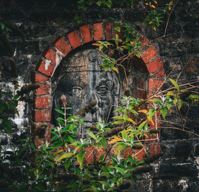 Closeup of Stone Faces Mountain Ash South Wal in the Garden Editorial ...
