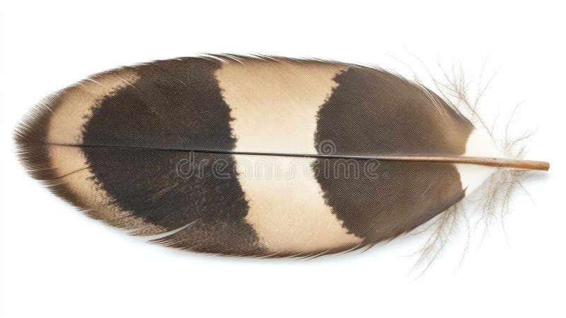 Closeup of a Striking Black and White Striped Feather on Clear ...