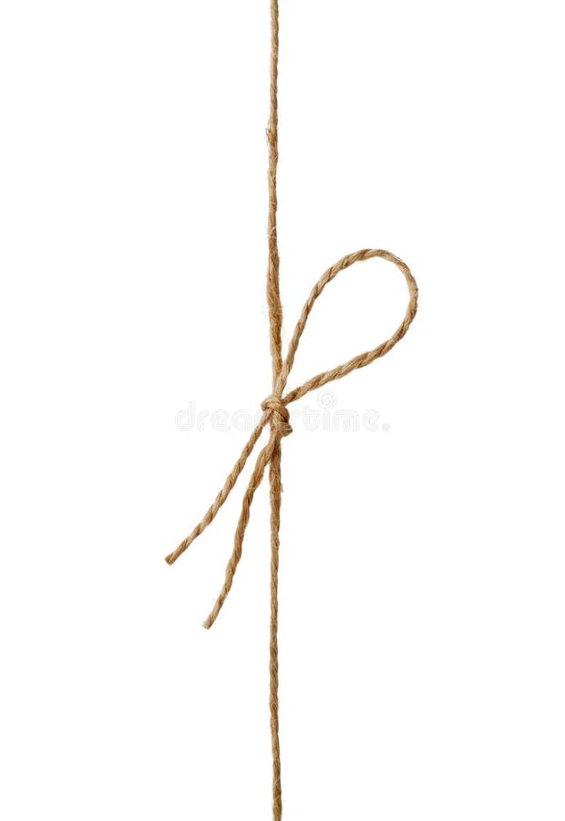 Closeup String or Twine Tied in a Bow Isolated on White Stock Image ...