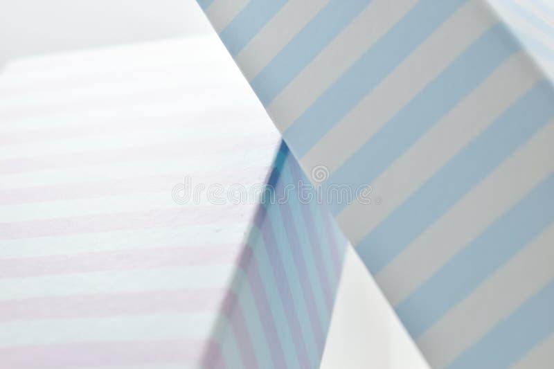 Closeup Striped Pink and Blue Paper Box, Package for Design Stock Image ...