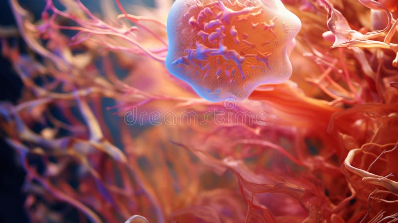 Closeup of Structure of Microbiotic Flora of Human Body. Microscopic ...