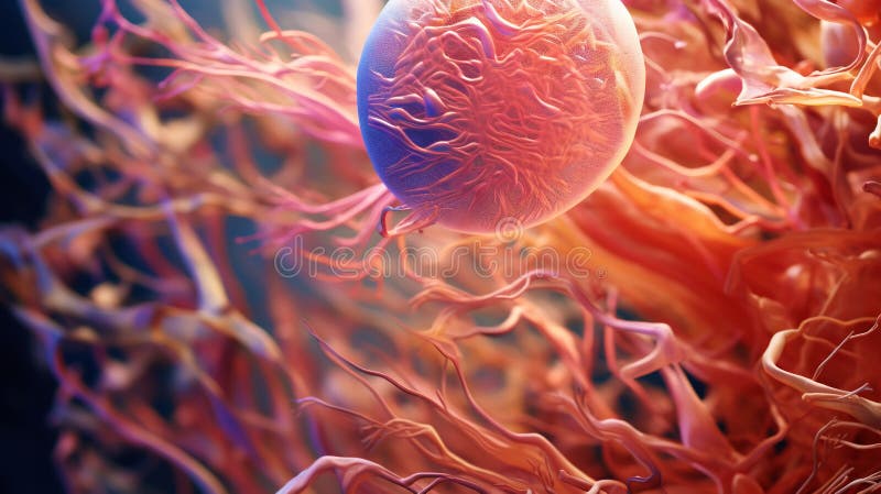 Closeup of Structure of Microbiotic Flora of Human Body. Microscopic ...